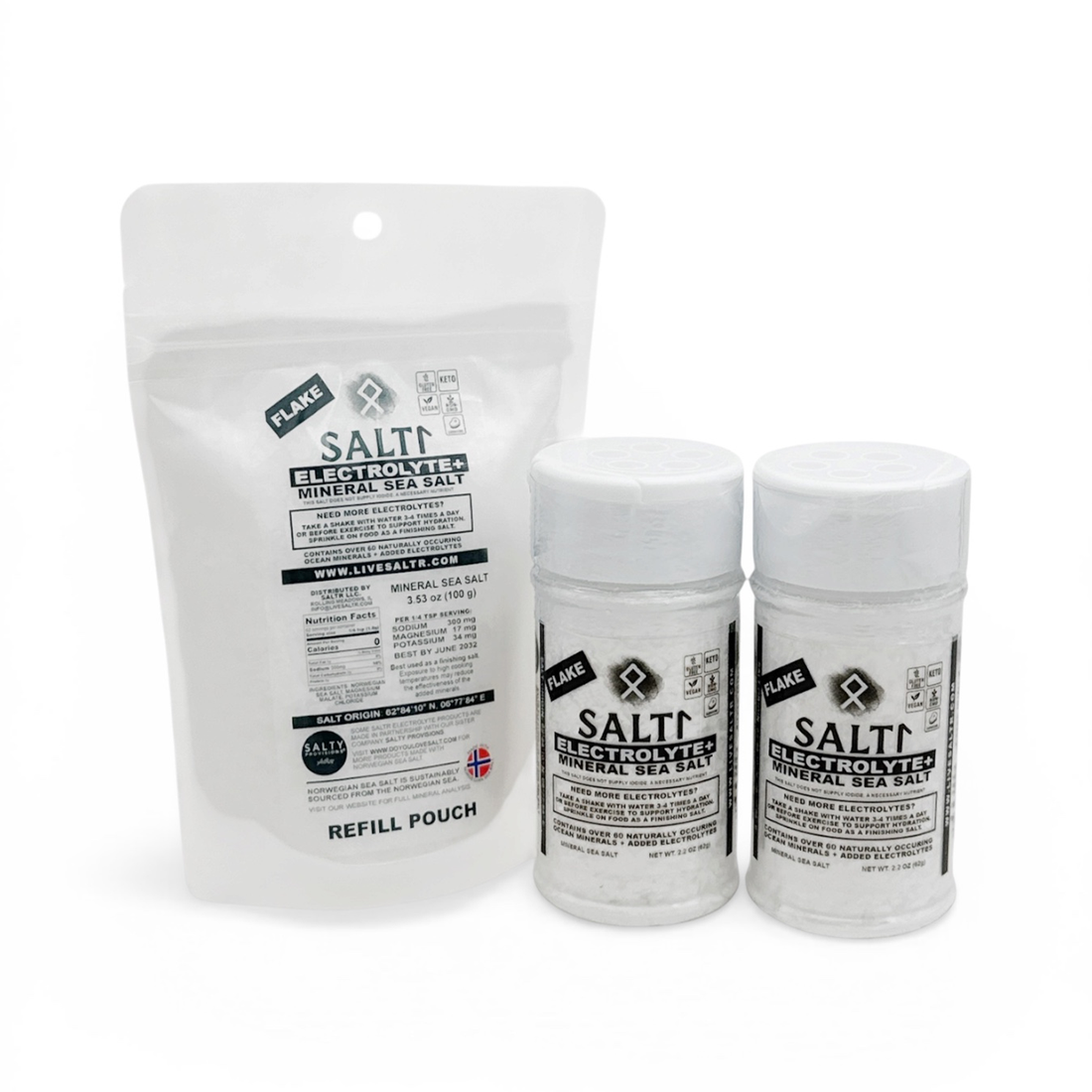 ELECTROLYTE+ Norwegian Flake Sea Salt – LIVESALTR